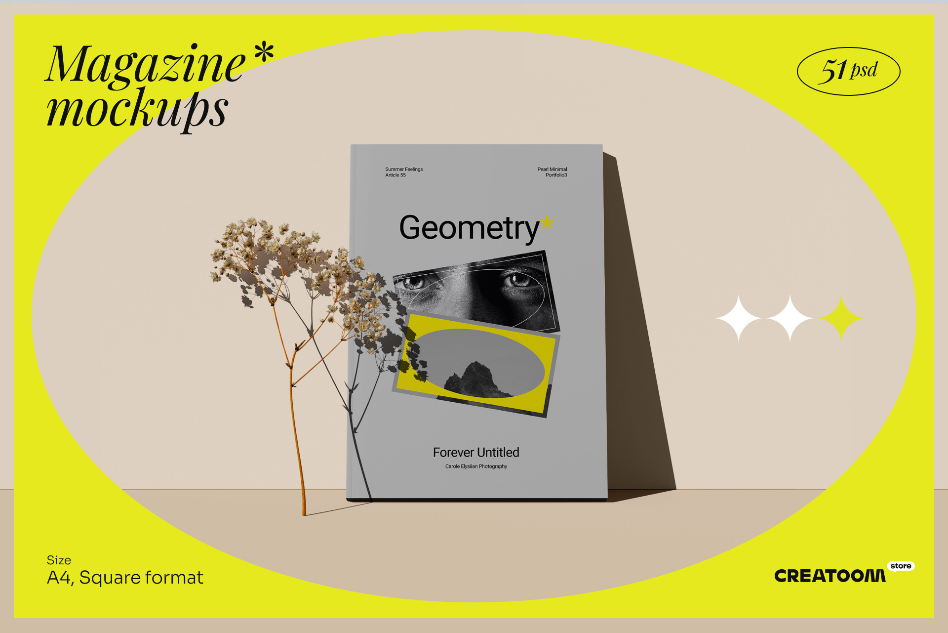 Geometry-magazine mockup kit, a Print Template by Creatoom | Creative ...
