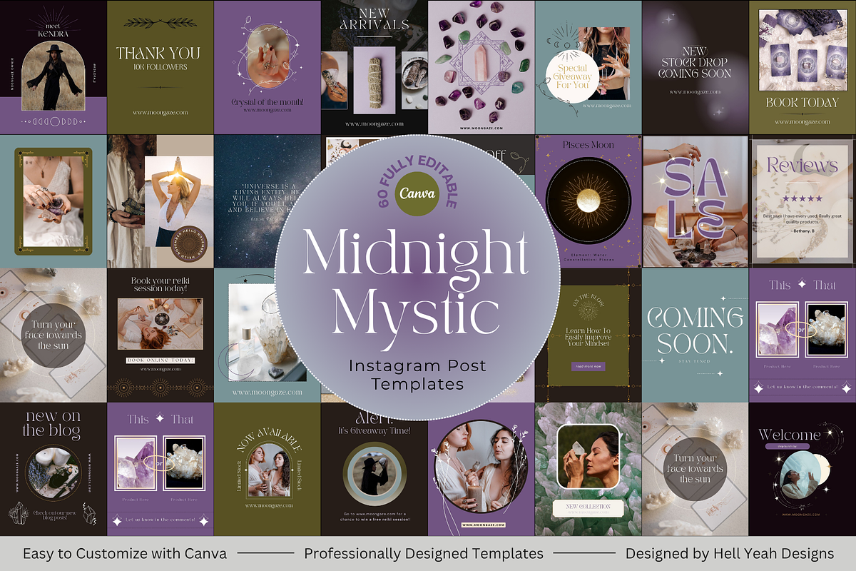 Mystic Instagram Post Templates, a Social Media Template by Hell Yeah ...