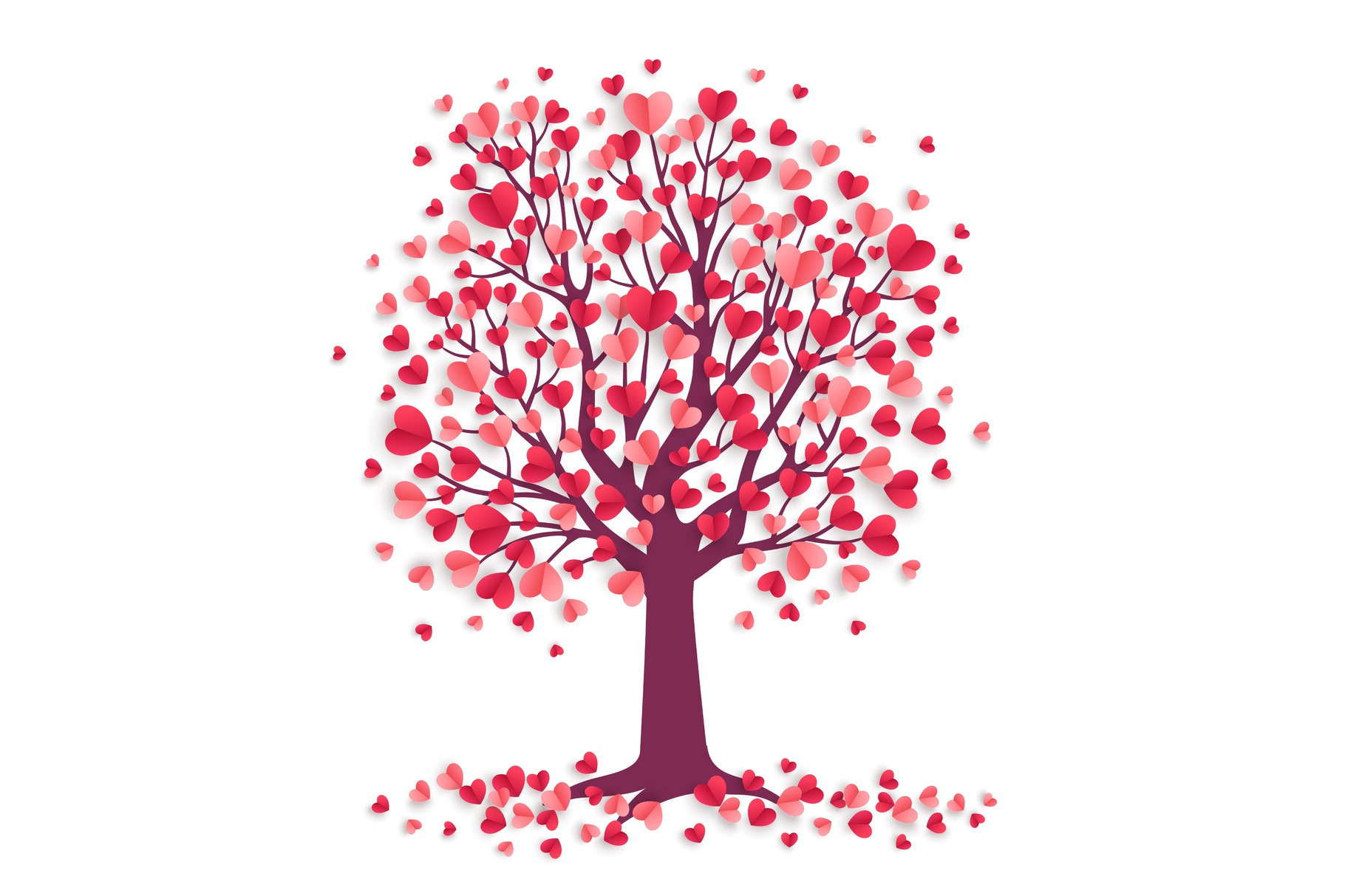 Valentine tree with hearts, an Illustration by kotoffei