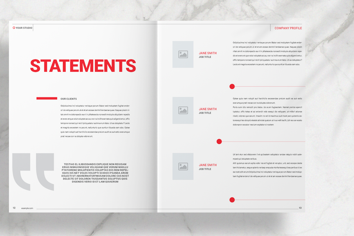 Red and Black Company Profile Layout, a Brochure Template by Boris Cupac