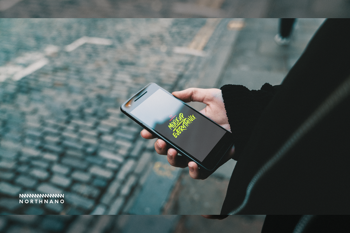 12 Google Pixel2 PSD Mockups, an iPhone Mockup by North&Nano