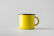 Yellow enamel mug mockup, a Food & Drink Photo by Shablon