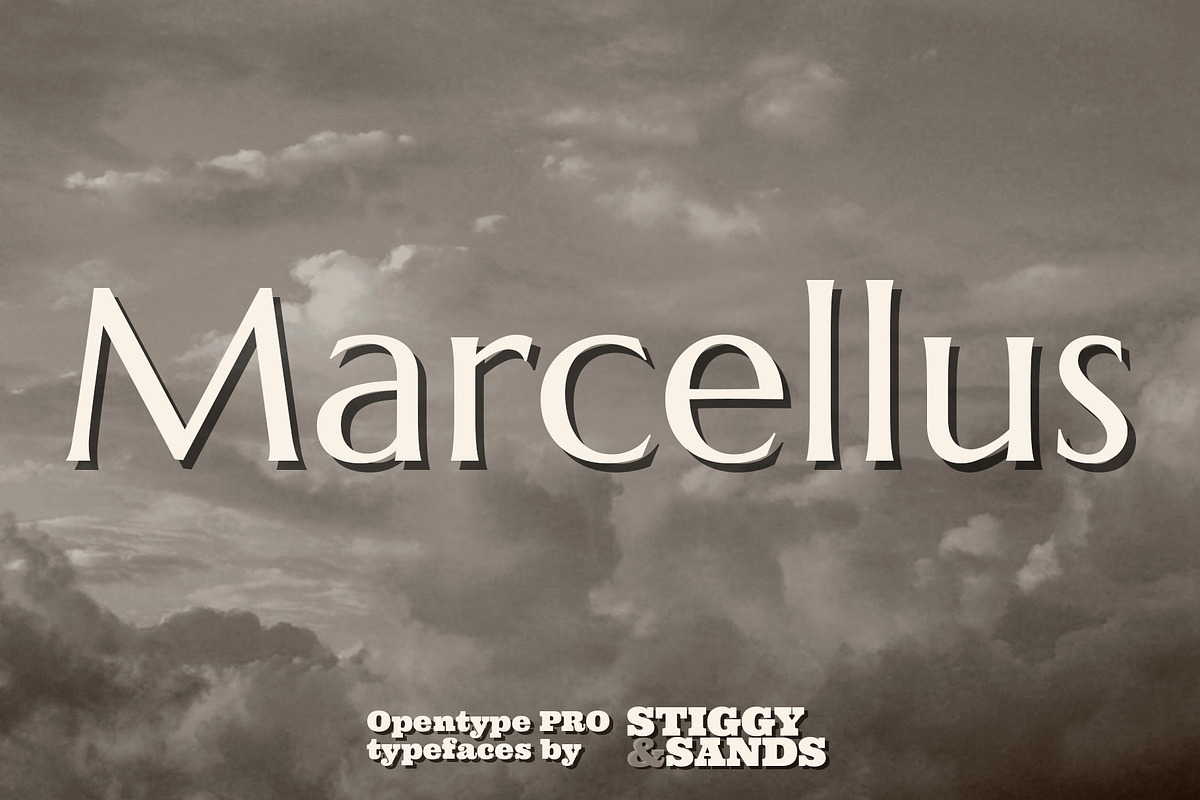 Marcellus Pro, a Serif Font by Stiggy & Sands