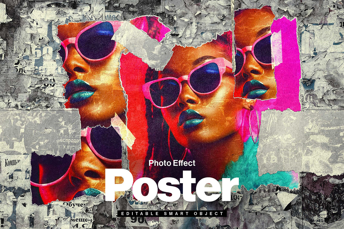Abstract Poster Collage Photo Effect, a Layer Style Add-On by ...