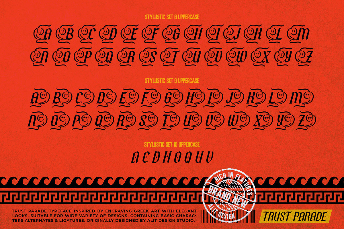 Trust Parade Typeface, a Blackletter Font by alit design