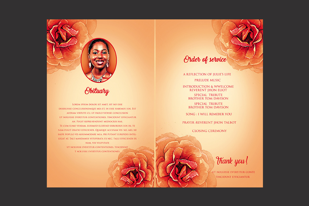 Funeral Porgram Template, a Flyer Template by DSGraphicDesign
