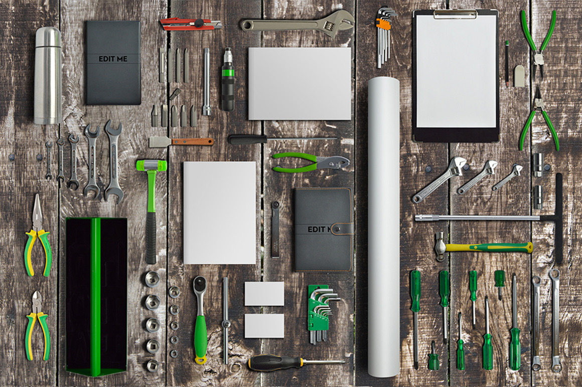 Workshop Tool Set Mock-Ups, a Print Template by Kongkow