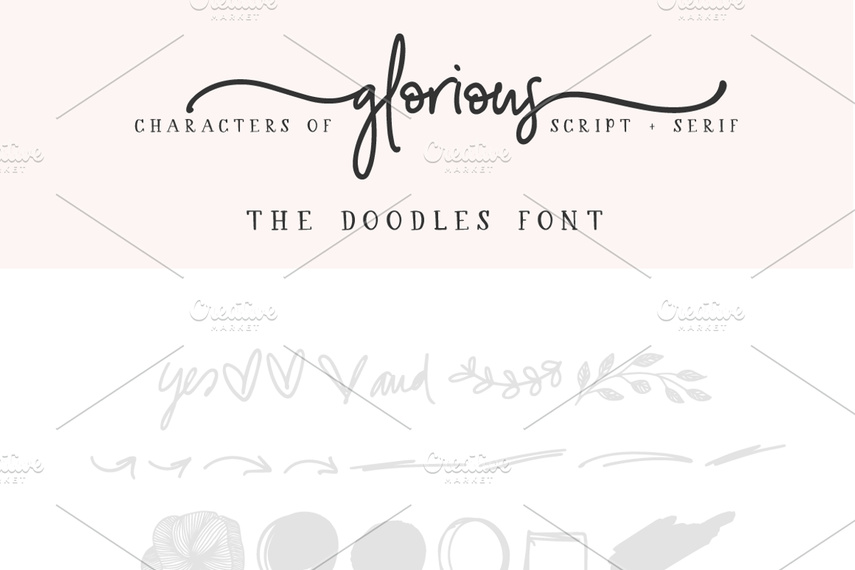 Glorious Font Duo + Extras - UPDATE!, a Script Font by Inky Jar Design ...
