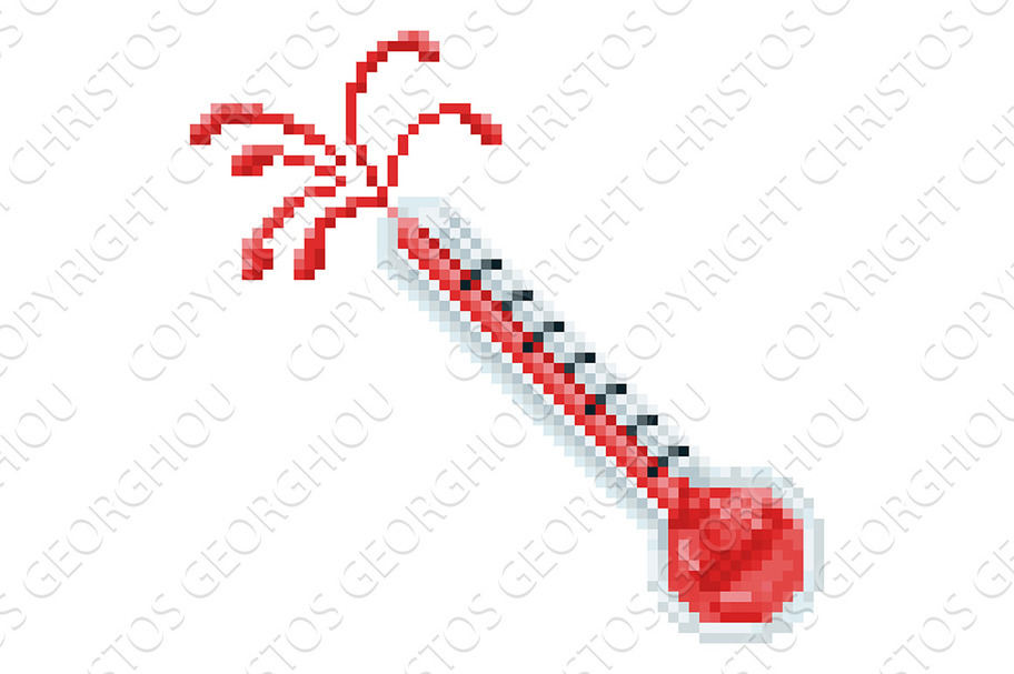 Bursting Exploding Thermometer Pixel, an Illustration by Christos Georghiou