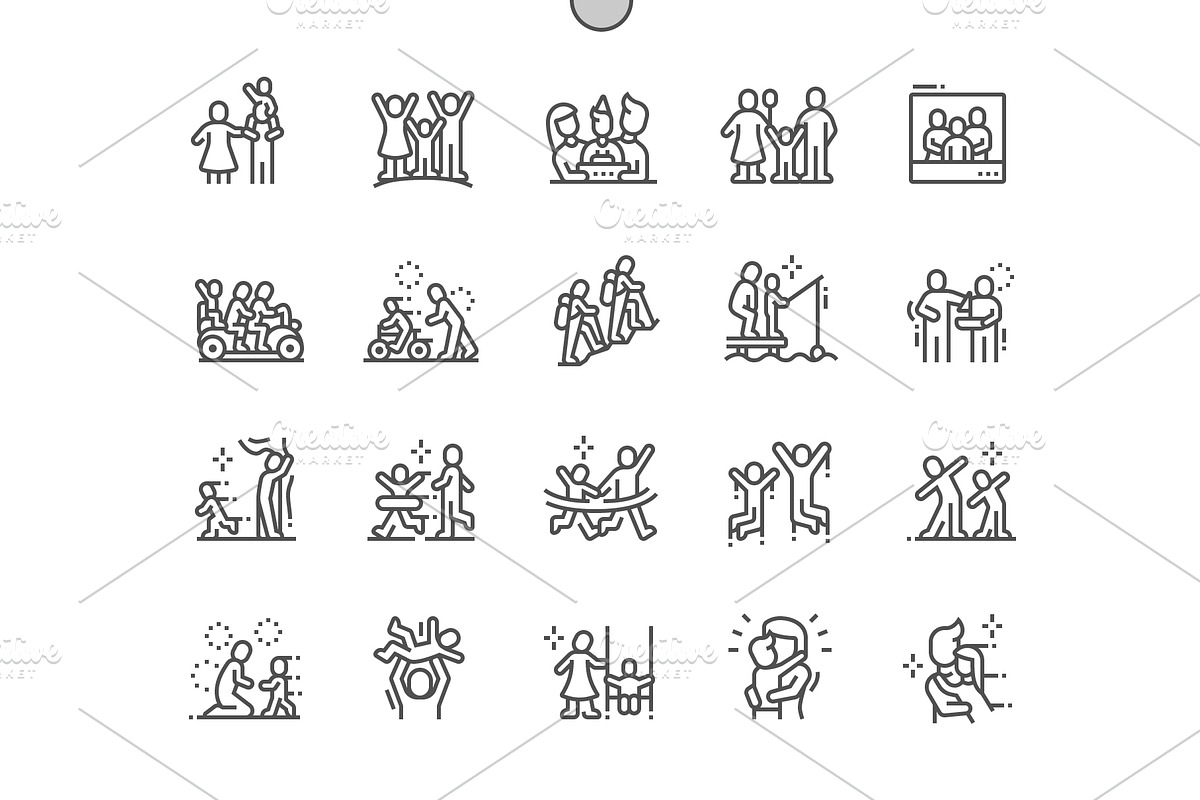 Family Values Line Icons, an Outline Icon by Palau | Creative Market