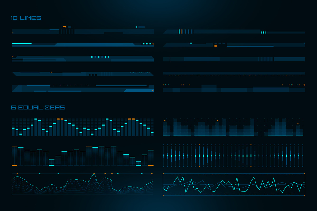 Sci Fi UI Set, an Illustration by Olga Ryzychenko