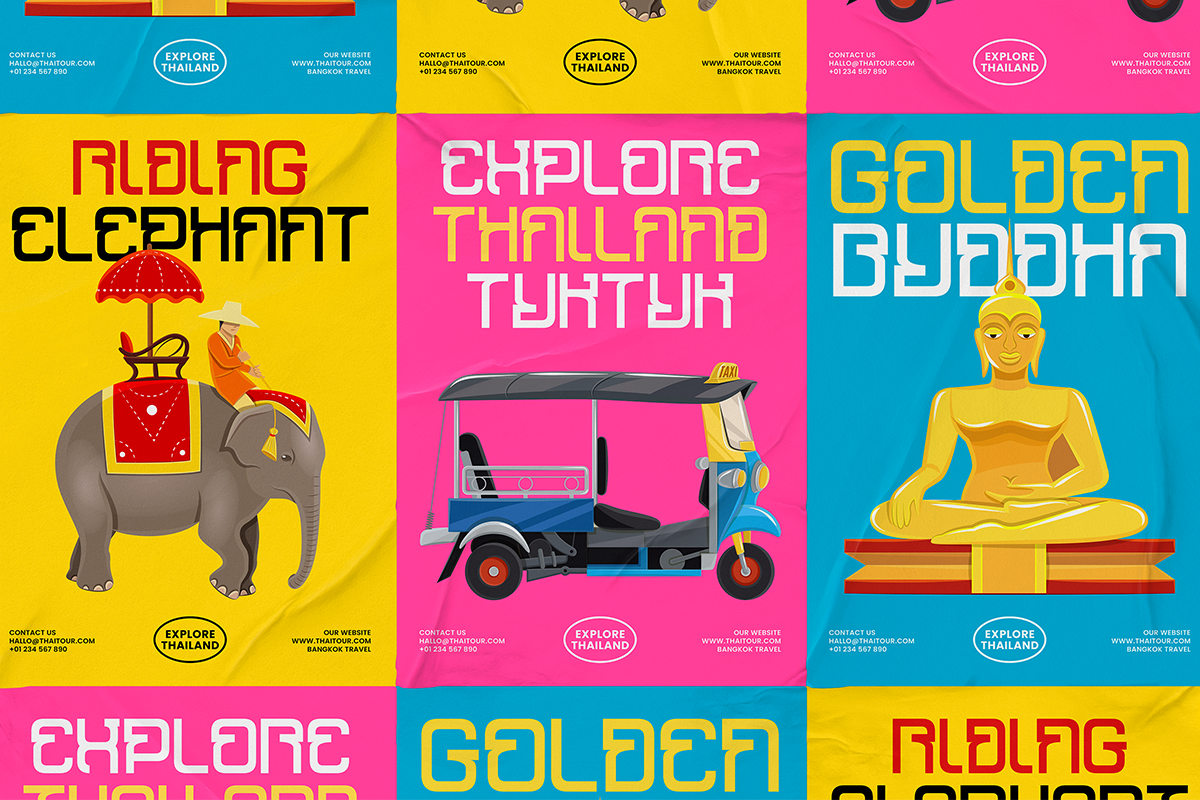 Rungdee Thai Display Typeface Font, a Sans Serif Font by Vadovastd