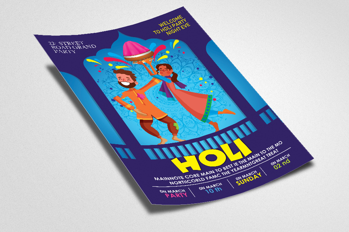 Holi Hindu Festival Flyer/Poster, a Flyer Template by Business Flyers
