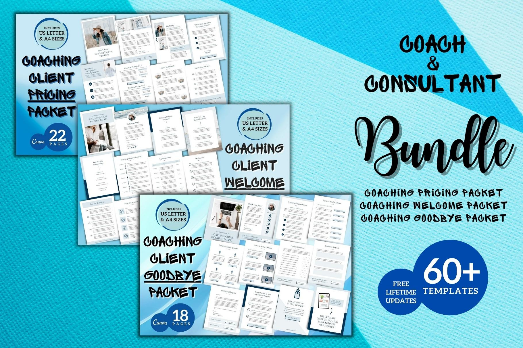 Coaching Client Template Bundle, a Magazine Template by ProductiveandFree