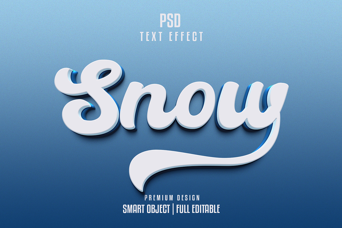 Snow 3d text effect style, a Layer Style Add-On by himelgfx | Creative Market