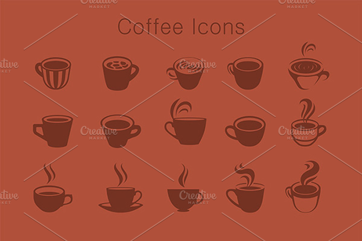 Coffee Icons, a Background Graphic by Volyk
