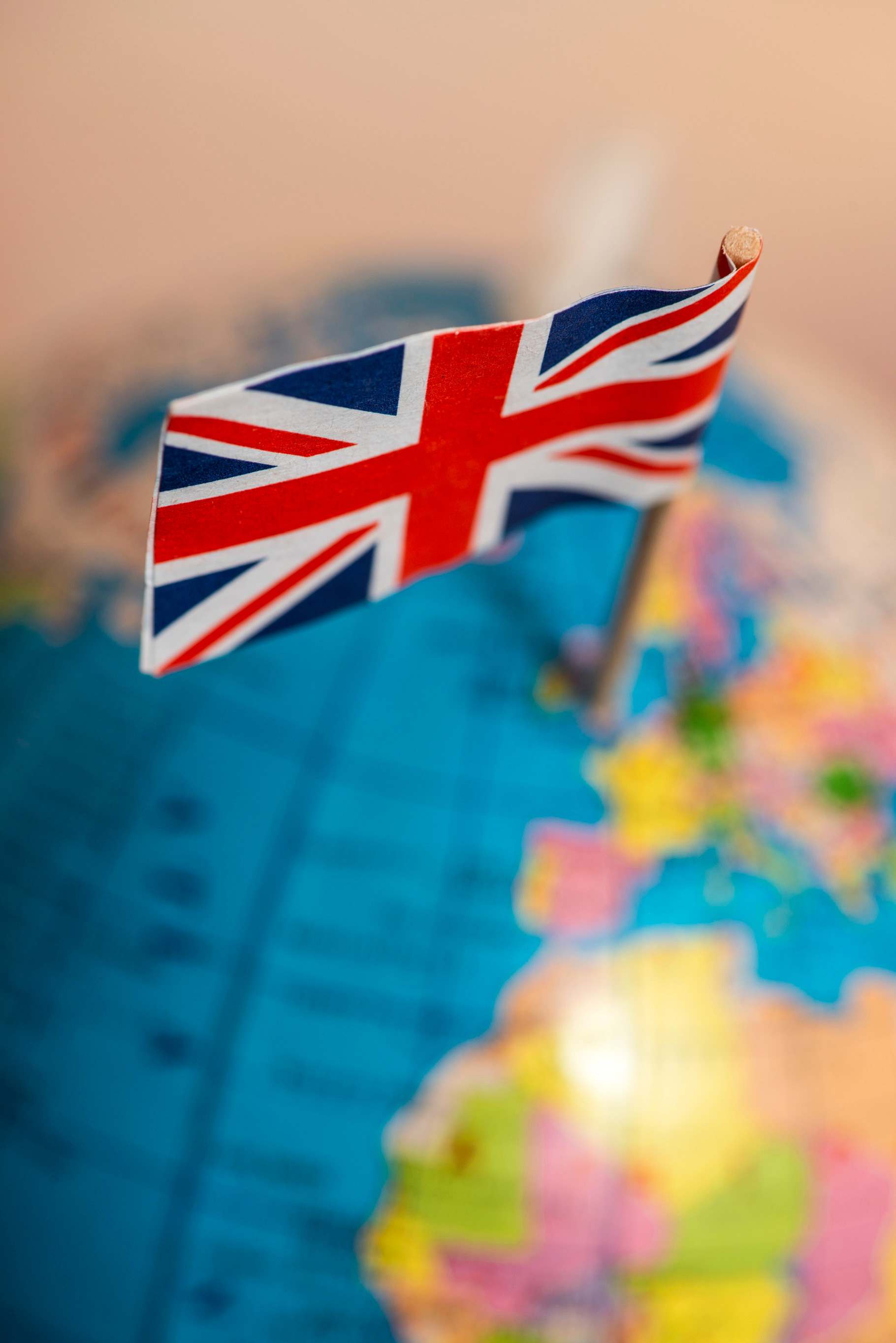 British flag on the world map points featuring flag, uk, and world, a ...