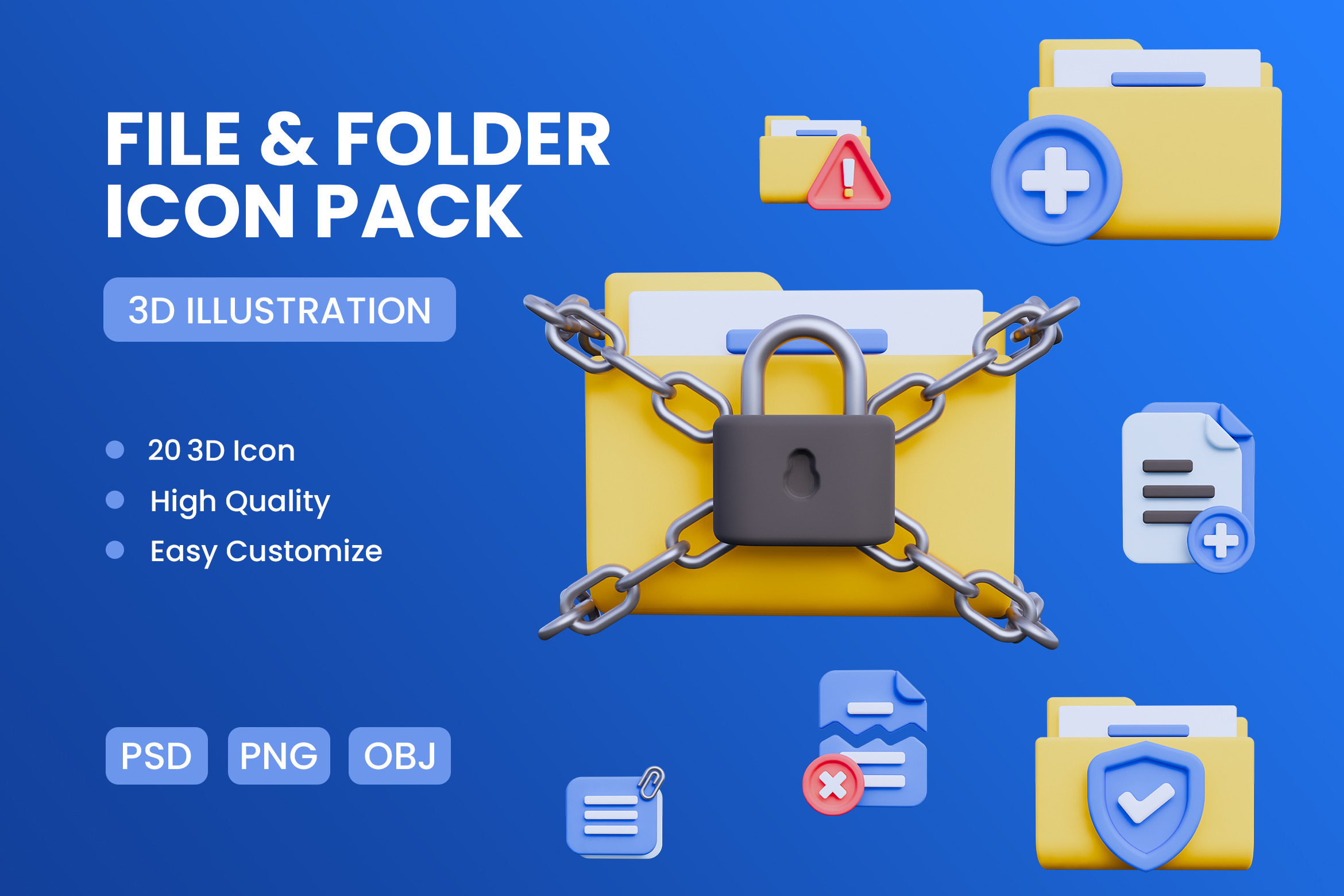 File and Folder 3D Icon, an Object 3D Model by deviapuspitasari2