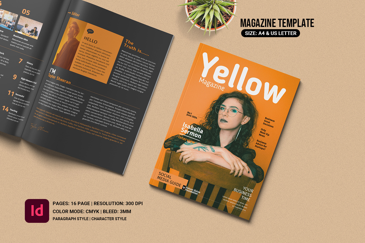 Yellow Magazine Template, a Magazine Template by retrographix ...