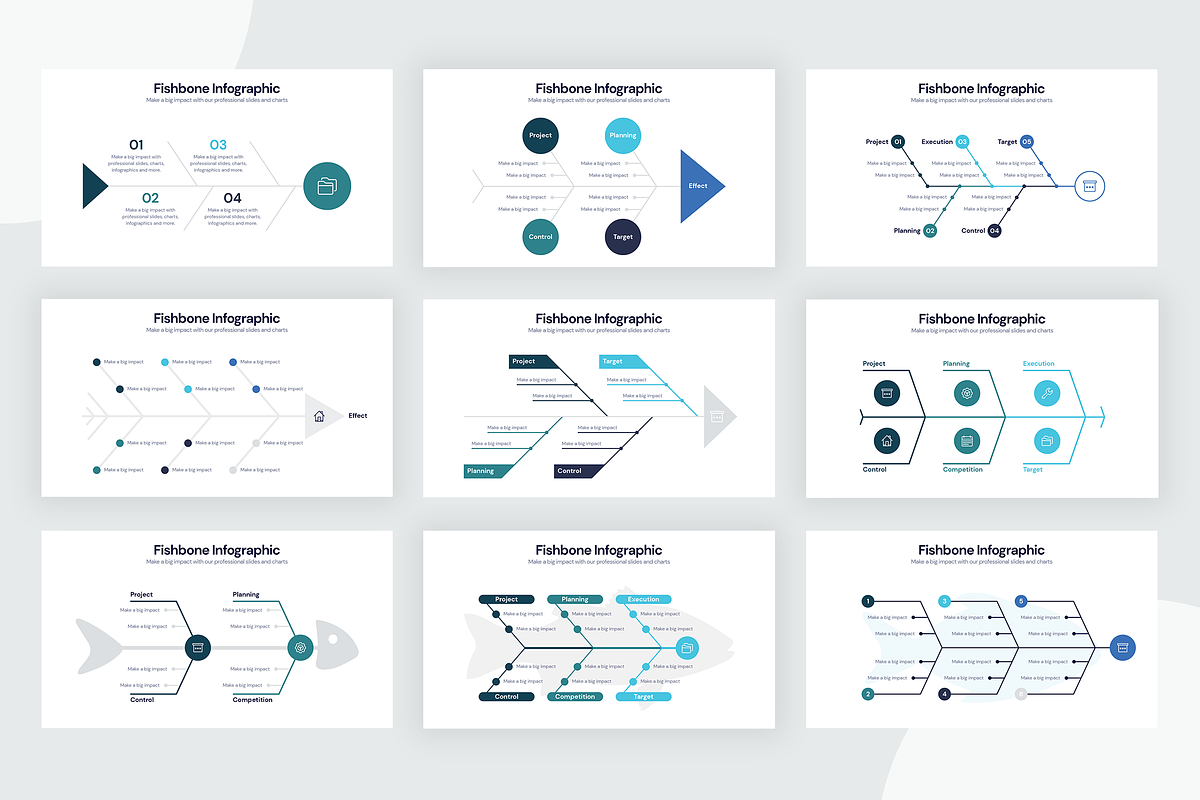 Fishbone Infographics, a Presentation Template by Slidesmash
