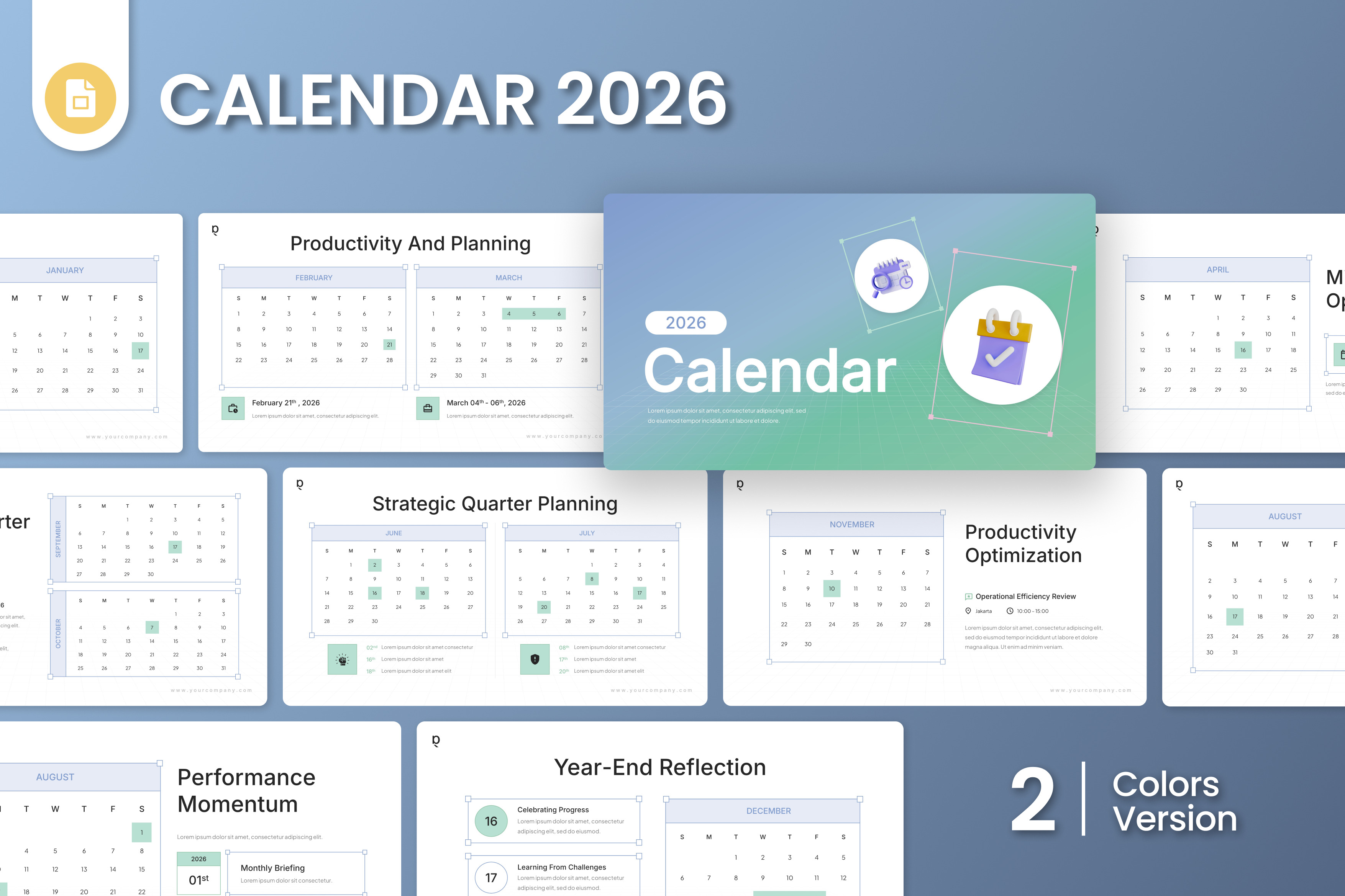 Calendar 2026 Google Slides, a Presentation Template by Antstheme