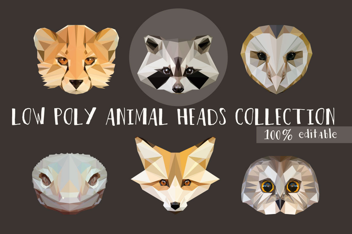 Low Poly Animal Heads Collection, a Graphic by Feralchildrenlab