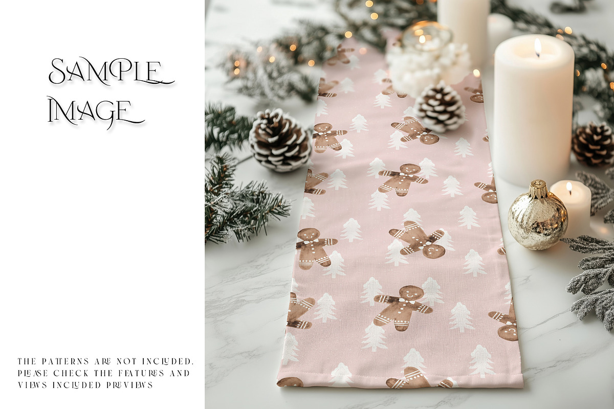 Christmas Table Runner Mockups, a Household Mockup by mock-ups