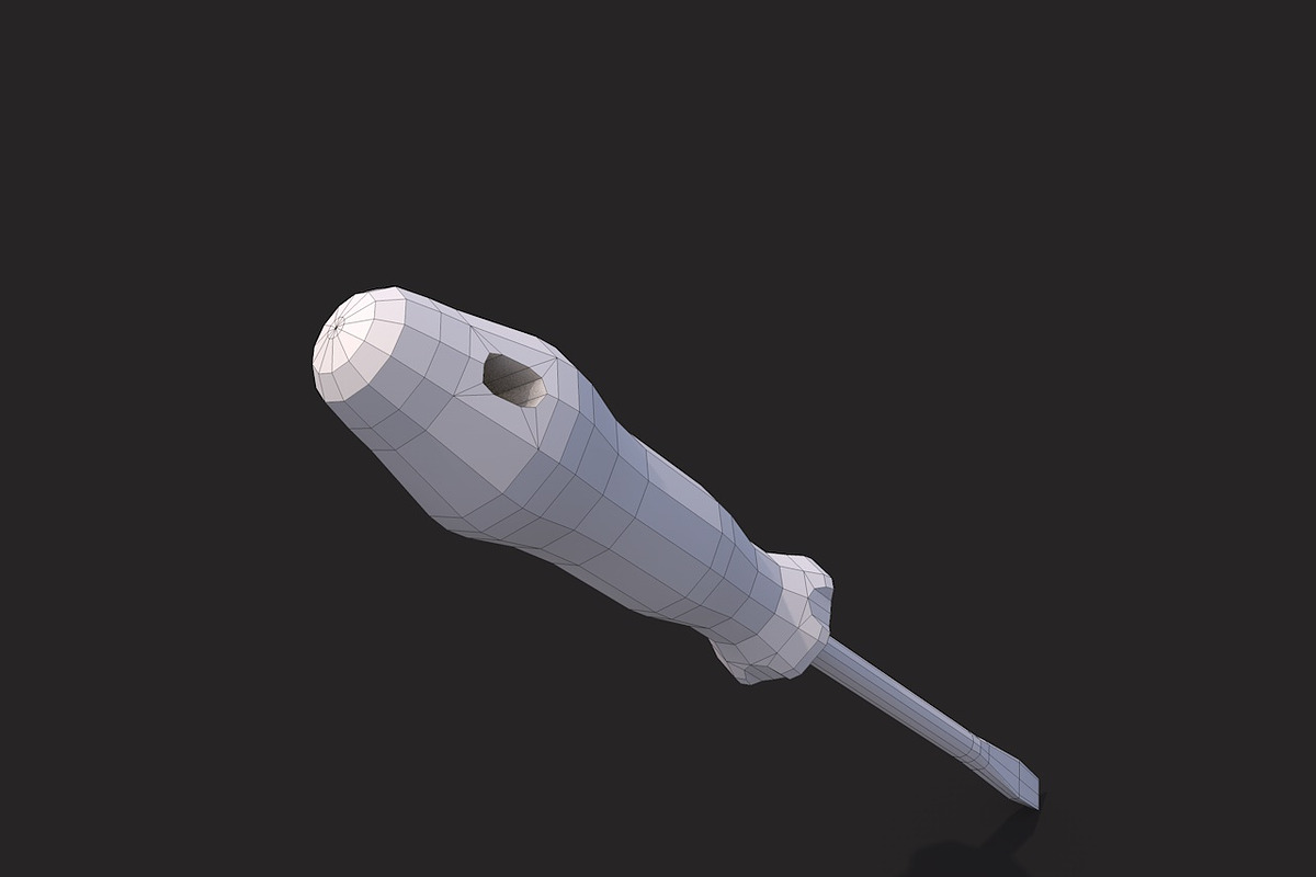 Low Poly Screwdriver V2, an Object 3D Model by CreativeeArt