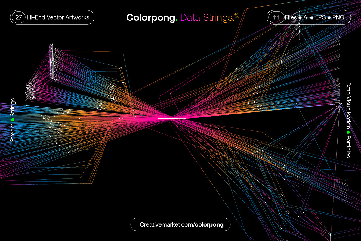 Data Strings – Vector Bundle, a Technology Illustration by Colorpong
