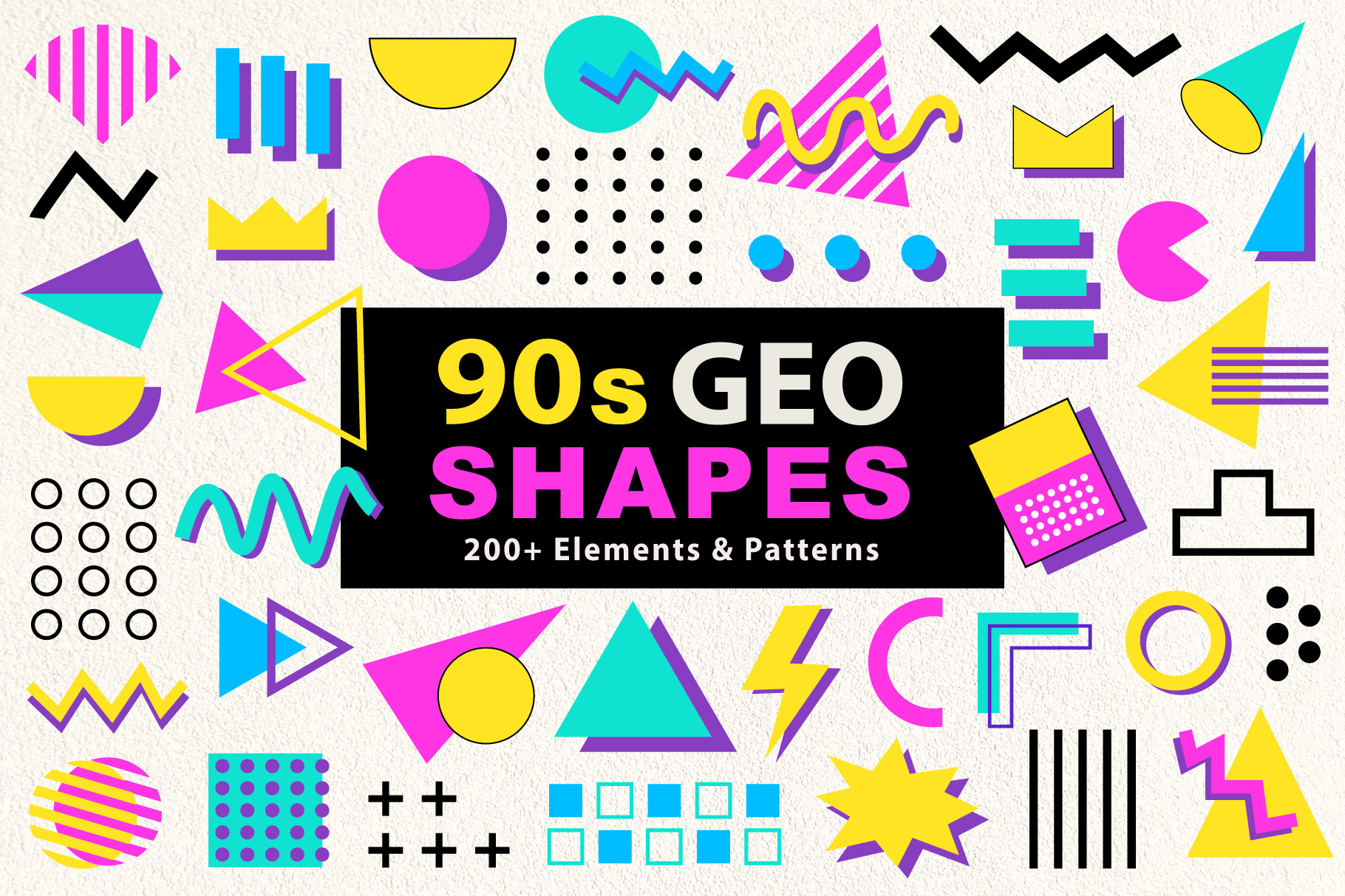 200+ Geometric 90s Graphics Bundle, a Graphic by Katrinelly