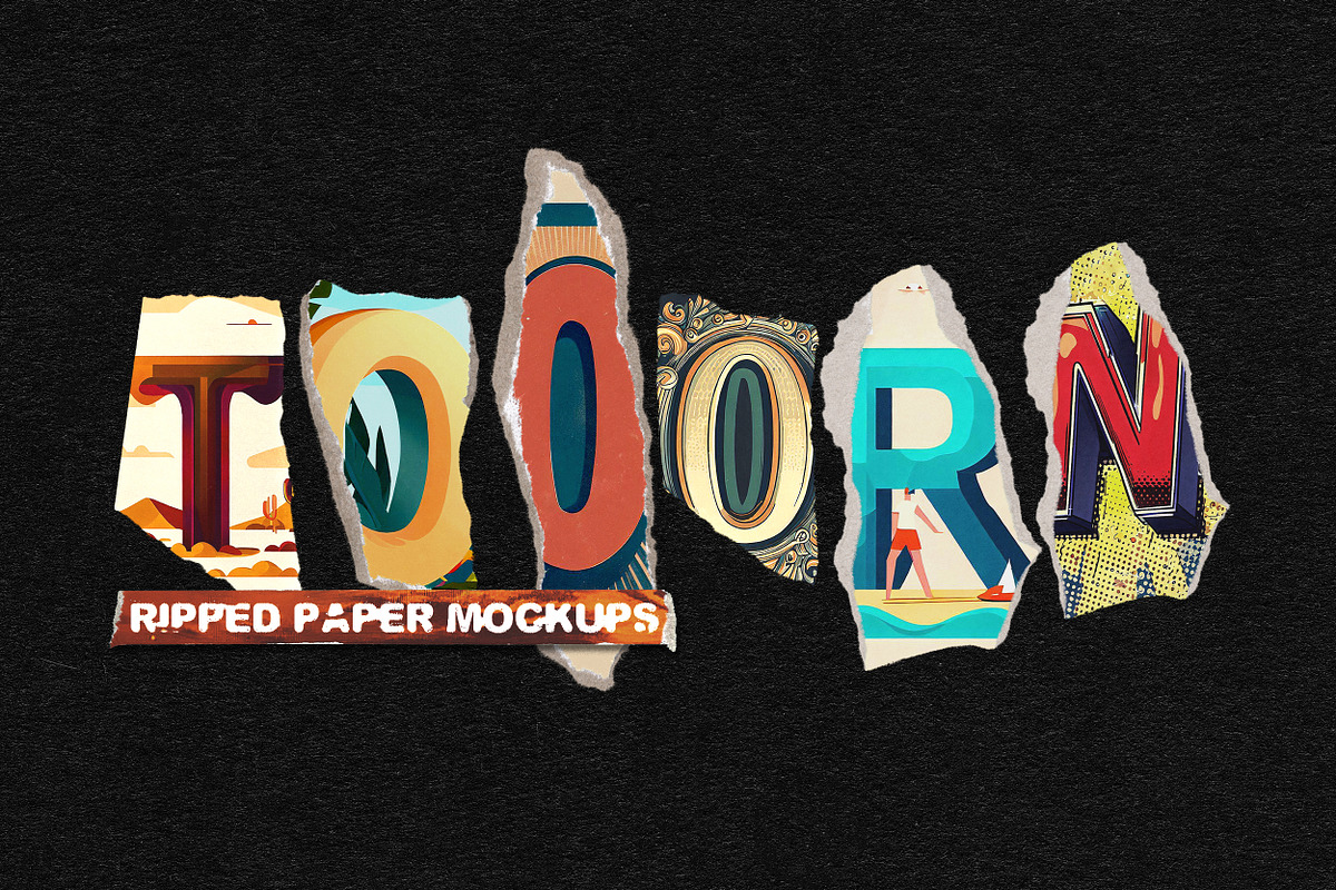 TOOORN - Series of Torn Paper Mockup, a Texture Graphic by BORT GRAPHIC