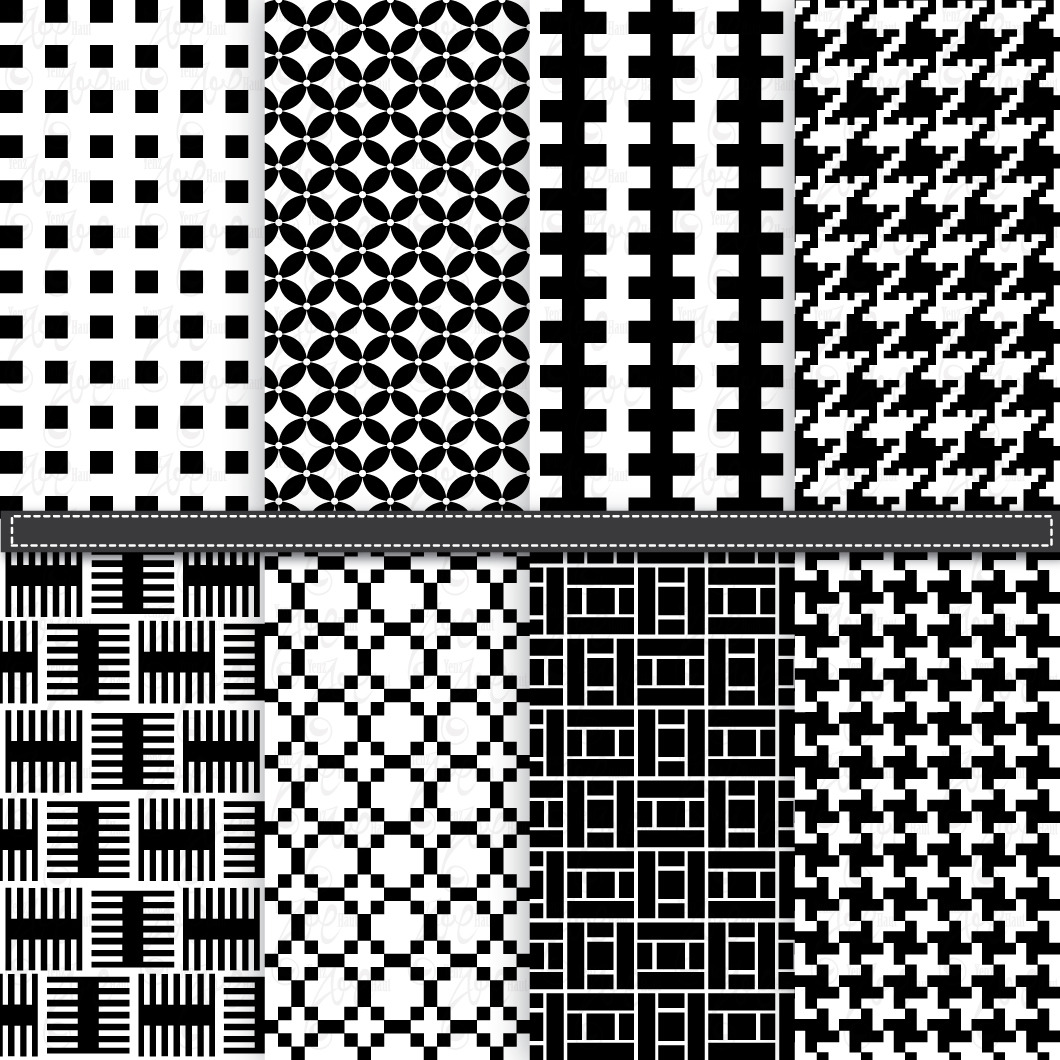 Black & White Pattern Digital Paper, an Illustration by YenzArtHaut