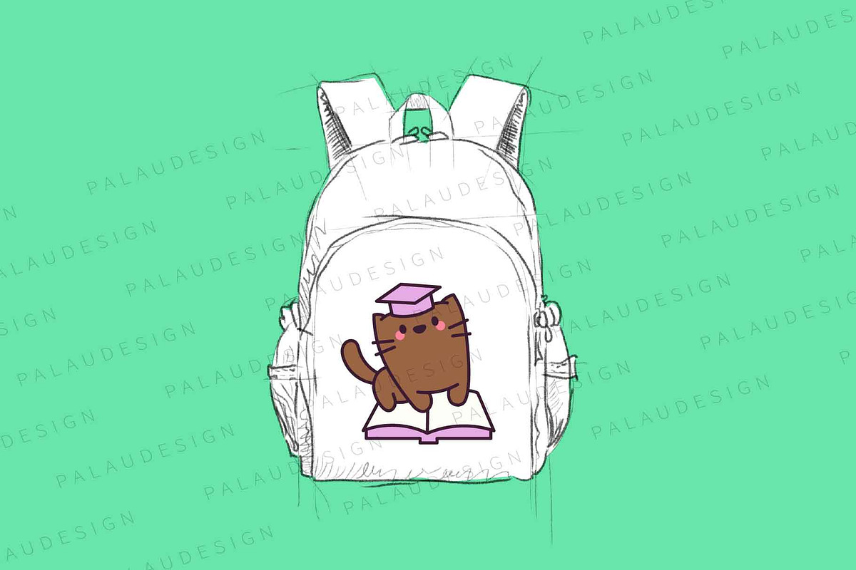 Cute Kawaii Cats with Books, an Animal Illustration by Palau