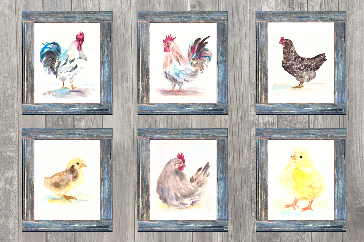 On the Farm - Chicken - Clip Art Set, an Animal Illustration by Tati Bordiu