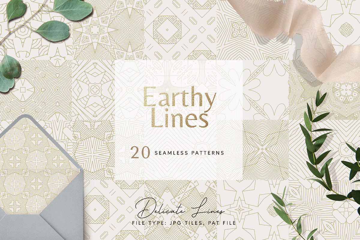 Earthy Lines Seamless Patterns | Creative Market