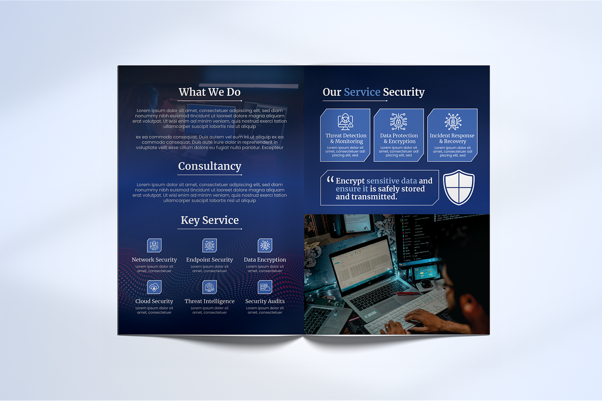 Cyber Security Bidfold Brochure, a Brochure Template by SquidPixey