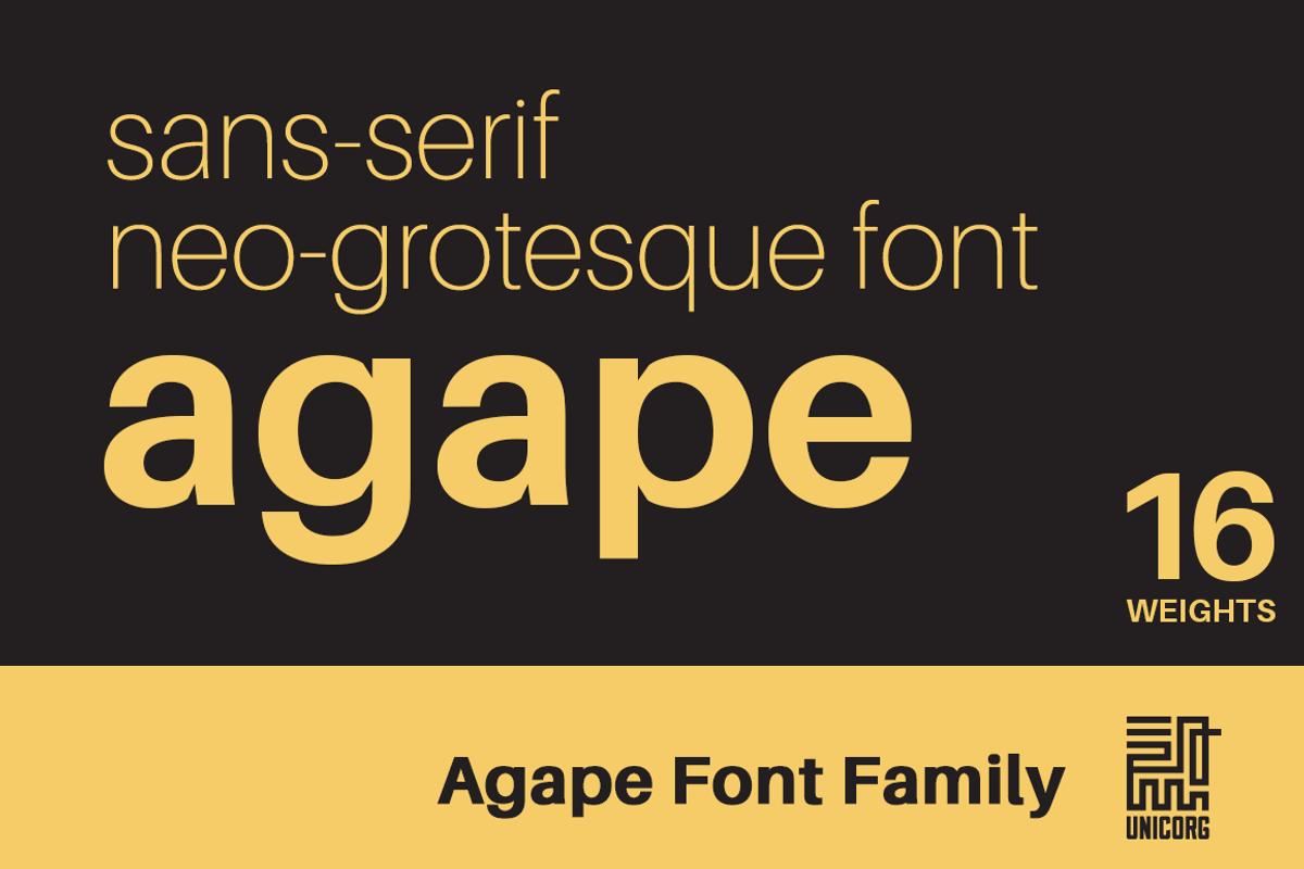 Agape Font Family, a Sans Serif Font by Elegrad Design Agency
