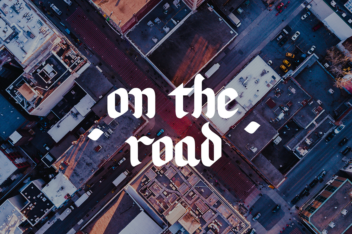Sunset Road Typeface, a Blackletter Font by Emyself Design
