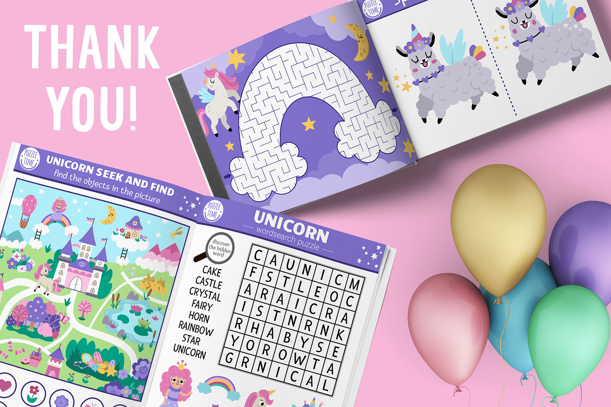 Unicorn games and activities, an Education Illustration by Lexi Claus