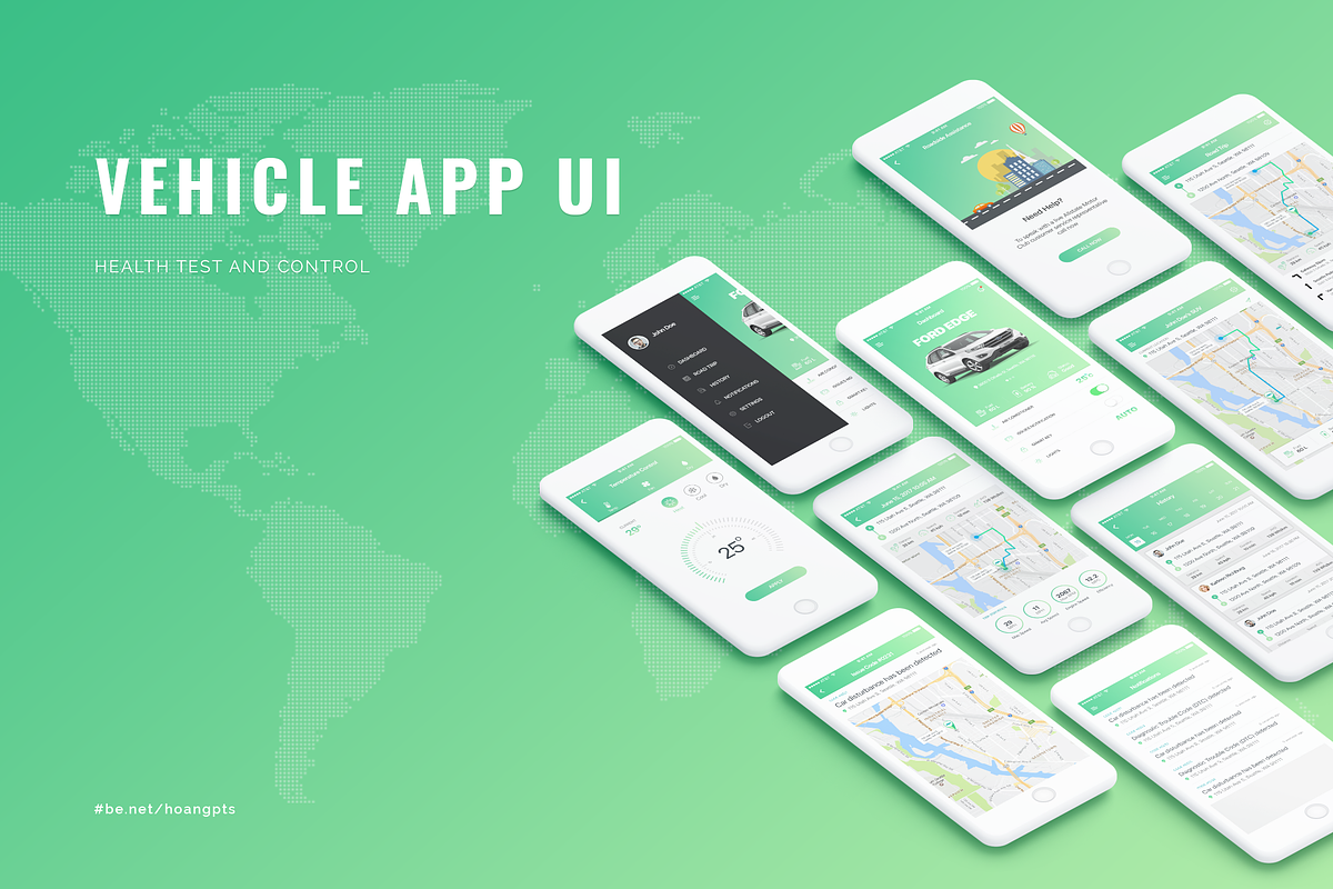 Vehicle App UI concept, an App Template by hoangpts