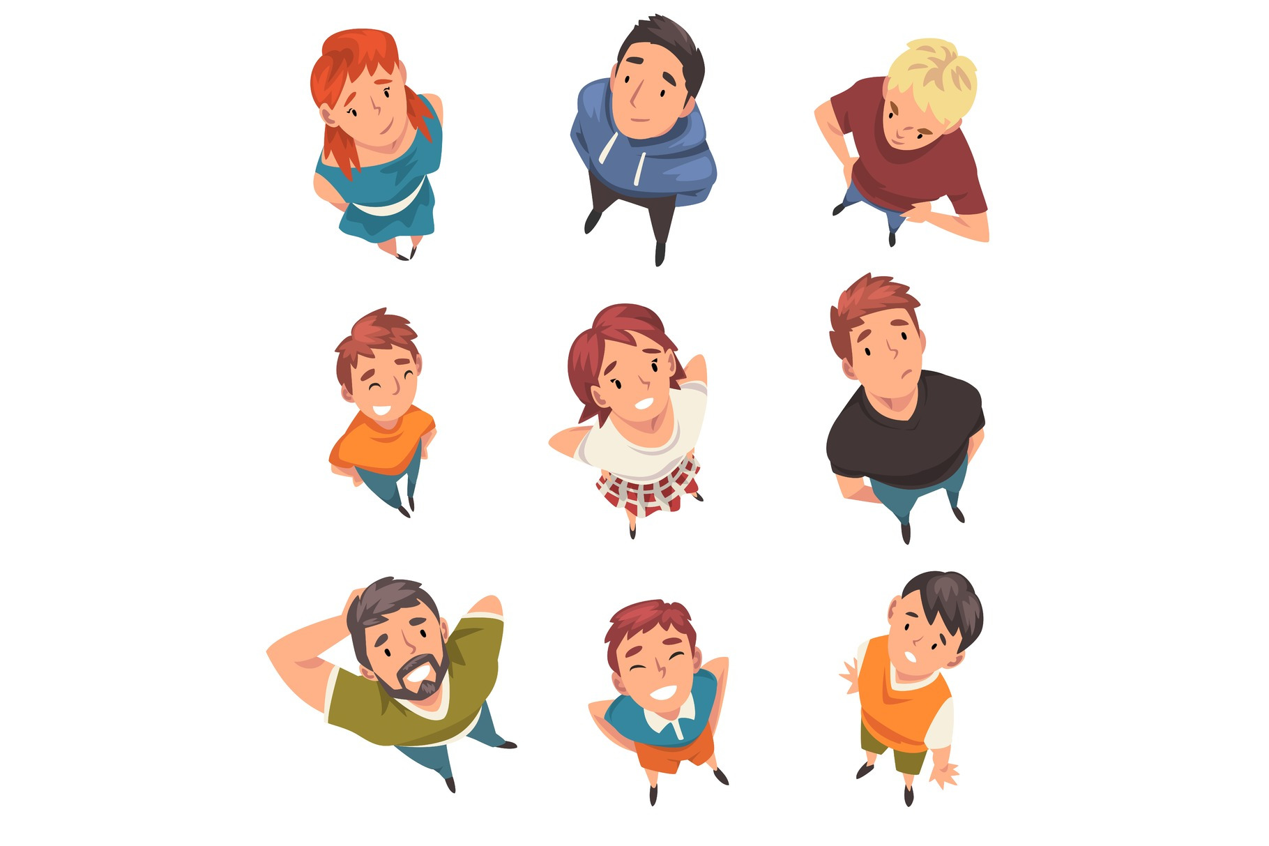 Cheerful People Characters Looking, a Person Illustration by TopVectors