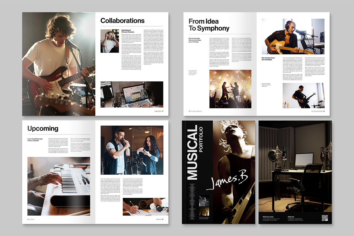 Musician Portfolio Template, a Brochure Template by BrandPacks