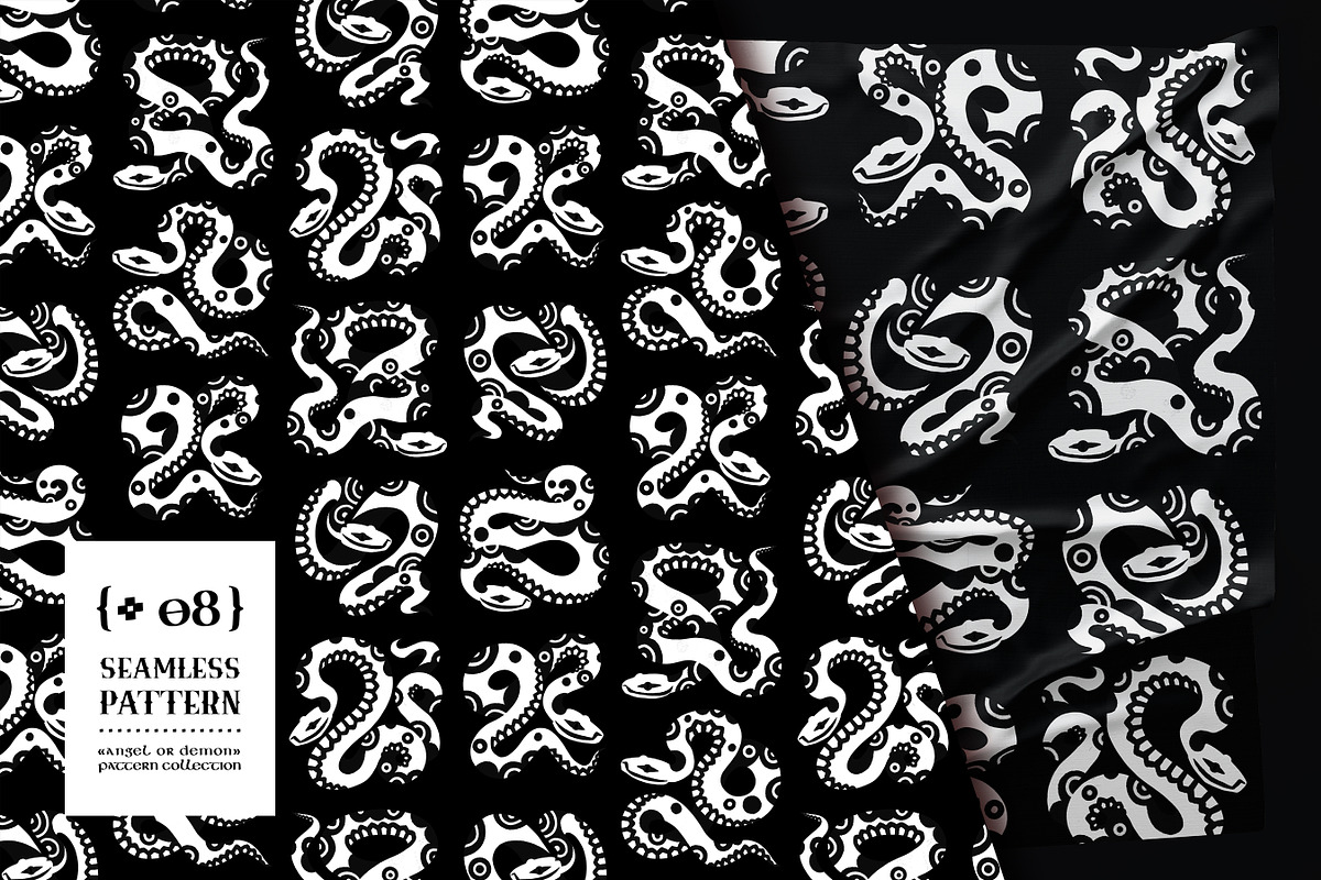 Angel or Demon. Snakes, a Pattern Graphic by OlgaSoi007