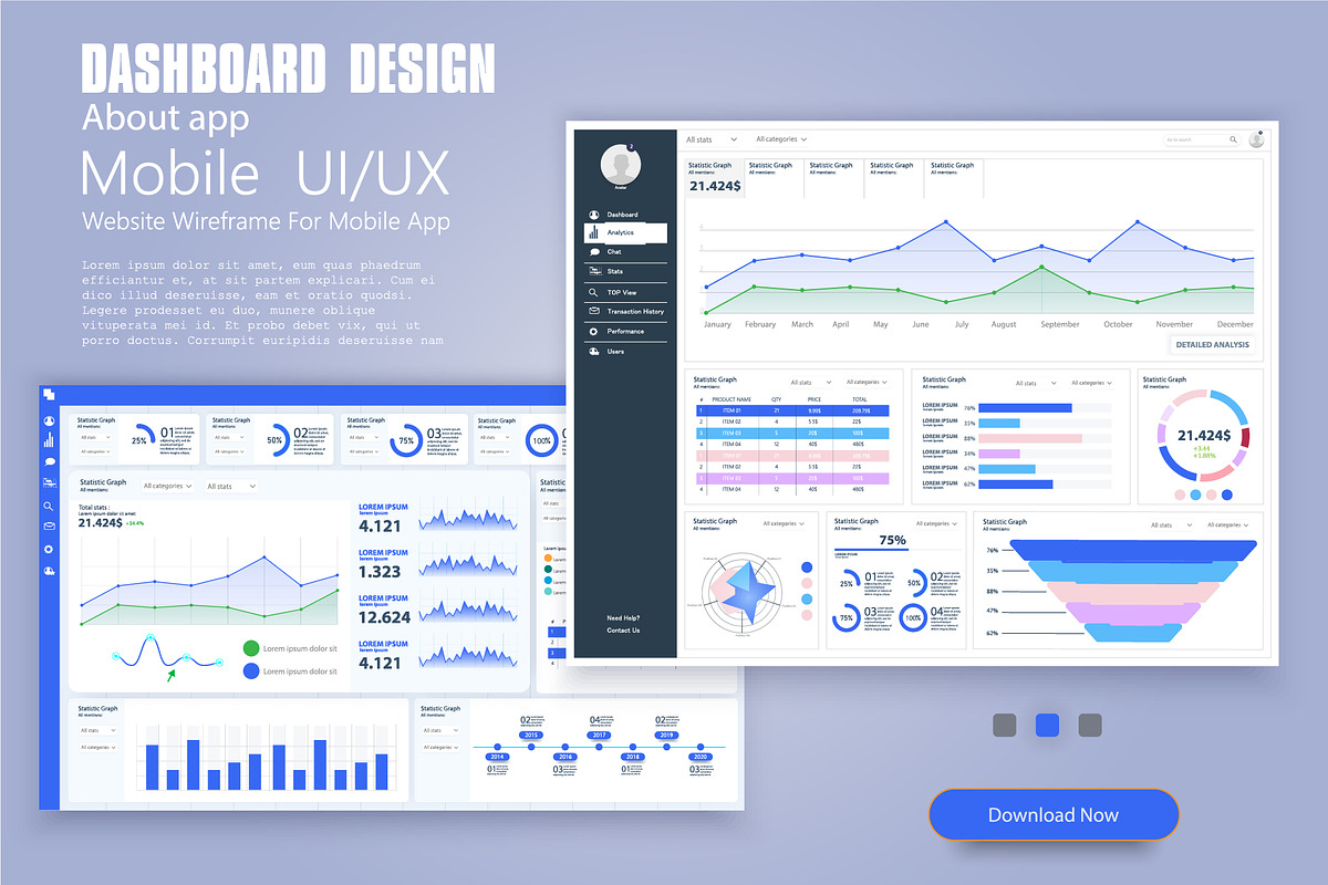 Dashboard Panel, Admin dashboard, UI, an UI Kit Template by ZinetroN