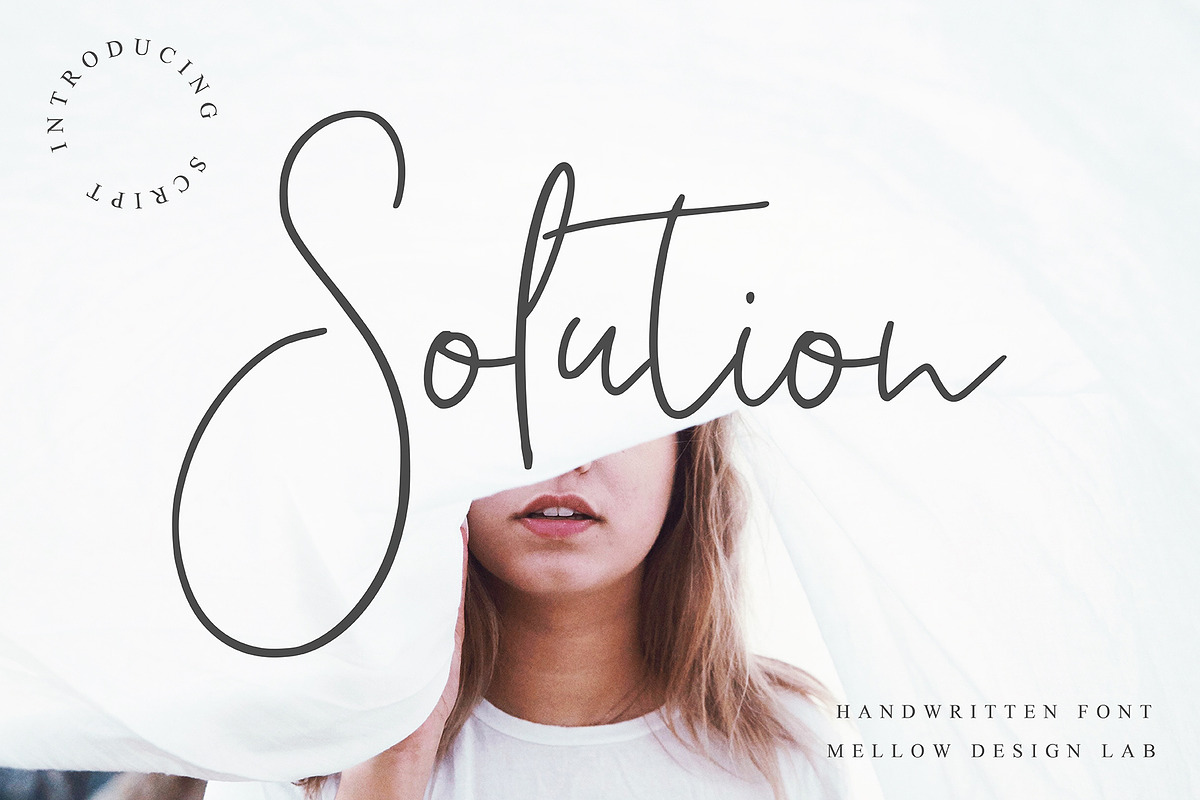Solution Script, a Script Font by Creamy Script