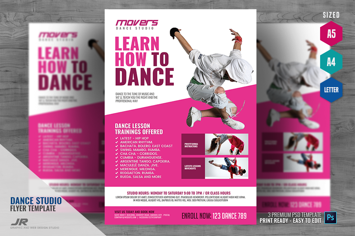 Dance Studio Flyer, a Flyer Template by PSDPixel
