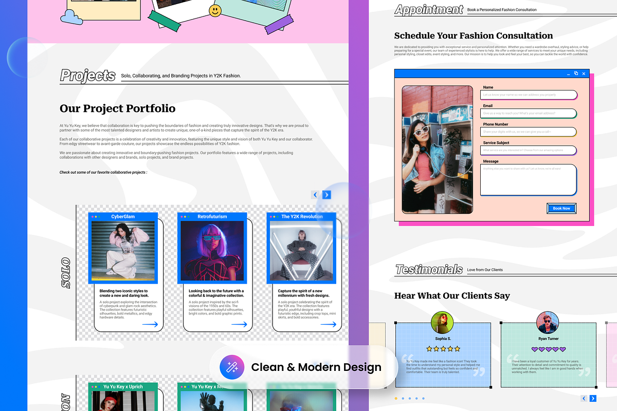 Y2K Fashion Designer Website, an App Template by SLAB! Design