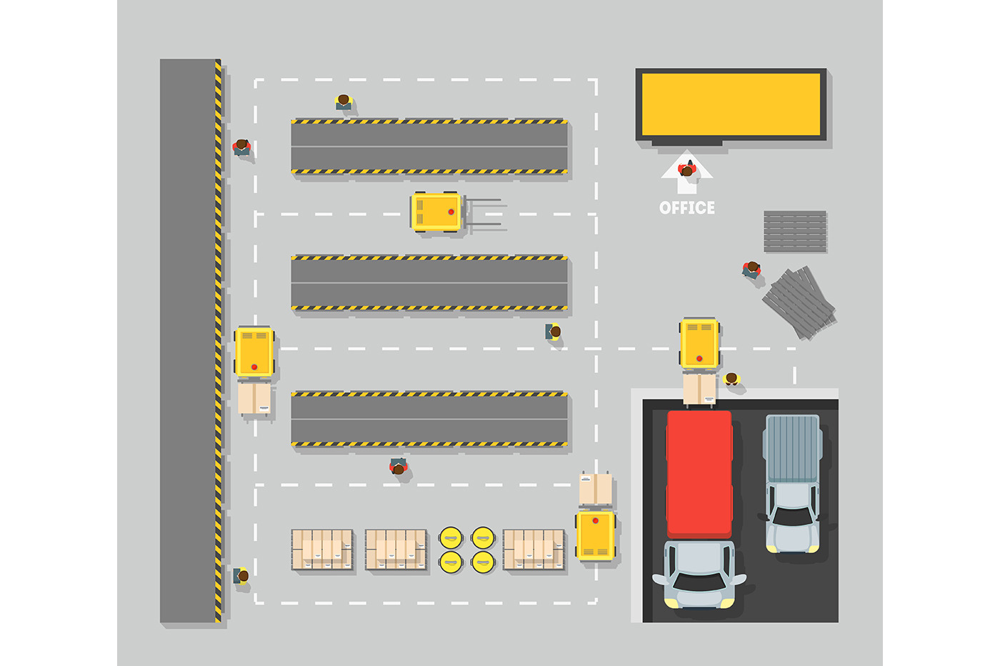 Warehouse Top View Scheme Map, an Object Illustration by Bigmouse_art