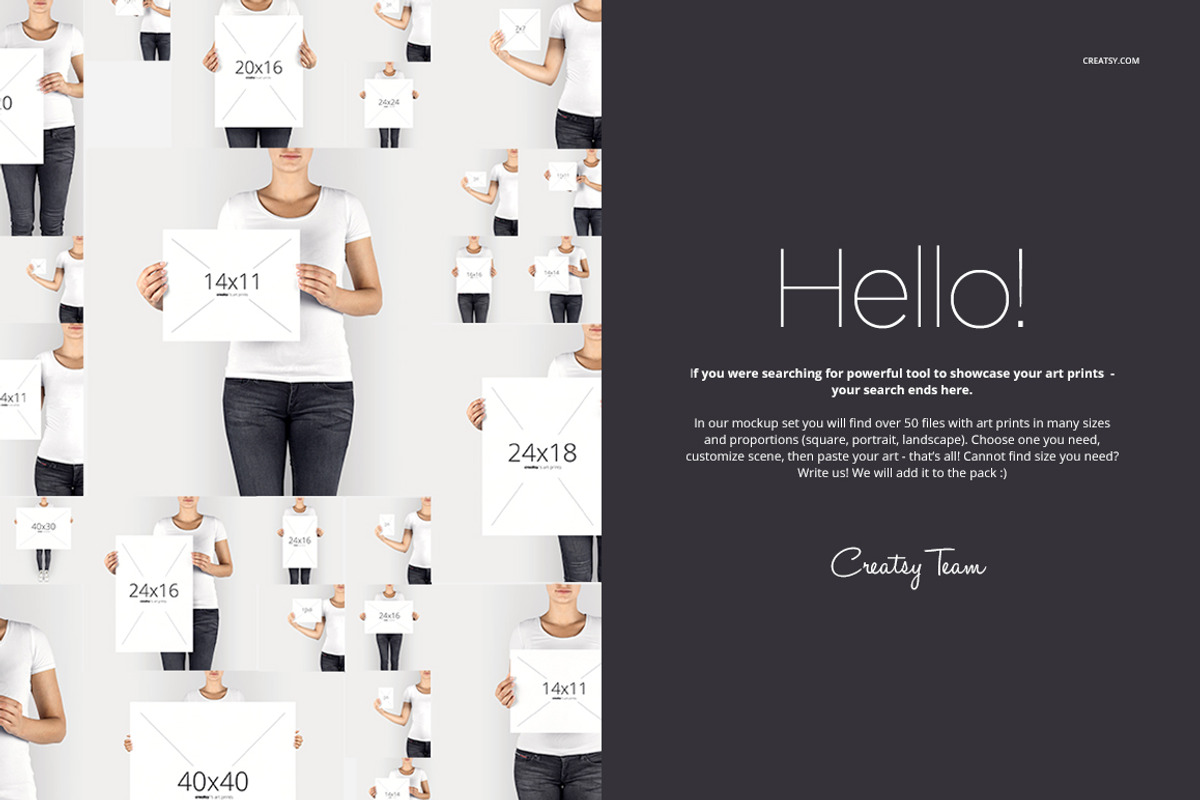 Art Print Many Sizes Mockup Set, a Print Template by creatsy4
