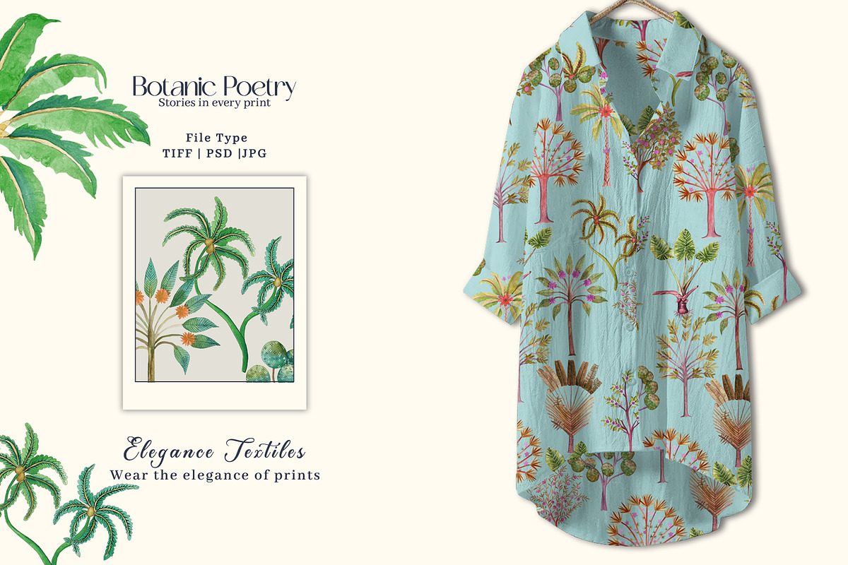 Botanic Poetry Prints & Patterns, a Pattern Graphic by GND ART STUDIO